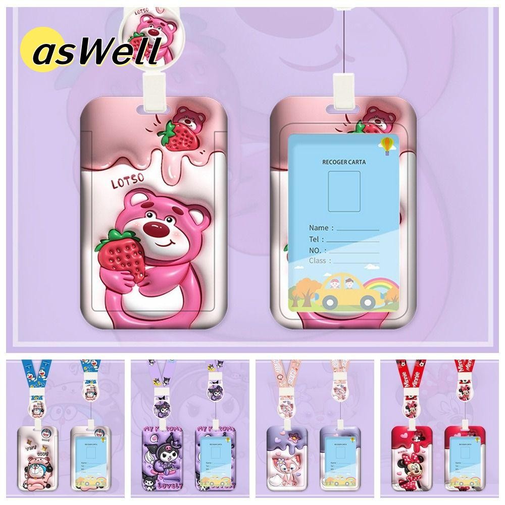 Aswell ที่ใส่บัตรประจําตัว, ABS พร้อมที่ใส่บัตรการ์ตูนเชือกเส้นเล็ก, ฝา ...