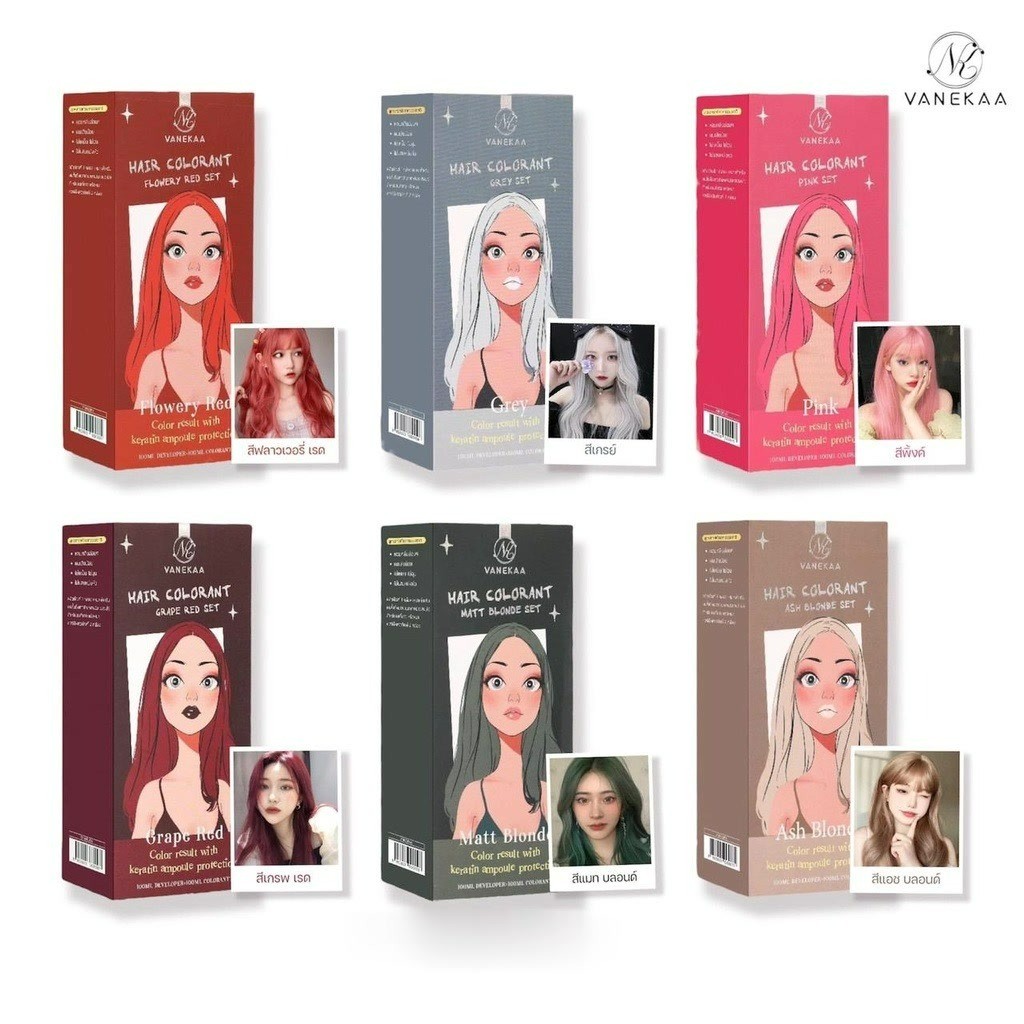 (ของแท้/ส่งไว) Vanekaa Hair Colorant วานิก้า แฮร์ คัลเลอร์แรนท์ ครีม ...