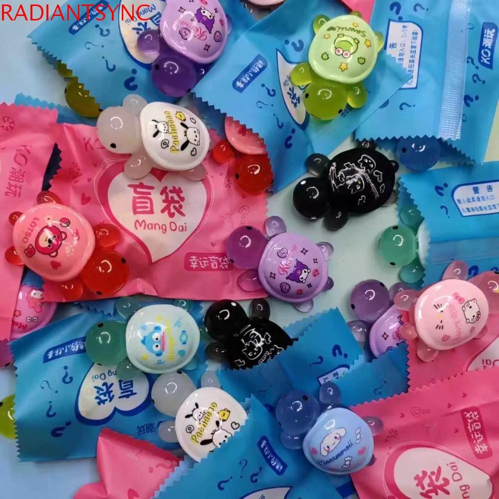 Radiantsync 10 ชิ้น Mini Turtles Luminous เครื่องประดับ, แสงใน Dark Kitty MyMelody Kuromi เต่า ...