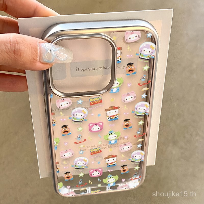 เปลือกคริสตัลชุบด้วยไฟฟ้า Hello Kitty Toy Story เคสโทรศัพท์มือถือสำหรับ ...