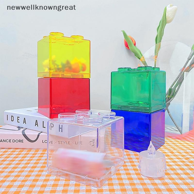 ใหม่wellknowngreat บล็อกรูปร่างกล่องเหรียญเด็กเงินธนาคารโปร่งใสซ้อน ...