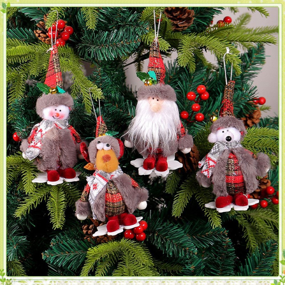 youngtime ตุ๊กตาตกแต่งเทศกาลคริสต์มาสรูปกวางเอลค์ยืน ของตกแต่งตุ๊กตาซานต้า ตุ๊กตาหิมะ กวางเรน ...