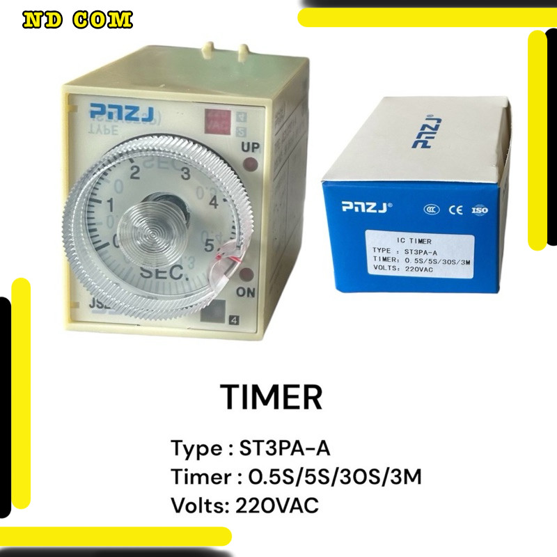 สุดคุ้ม! TIMER Type : ST3PA-A Timer : 0.5S/5S/30S/3M Volts: 220VAC ...