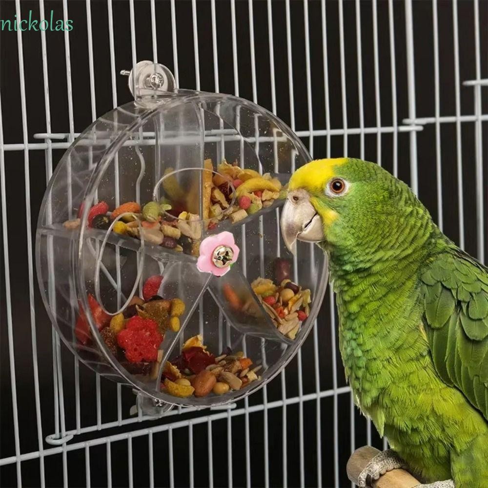 Nickolas หมุนของเล่นนกแก้ว, 5 ช่อง Interactive Birds Foraging ล้อ, ทน ...
