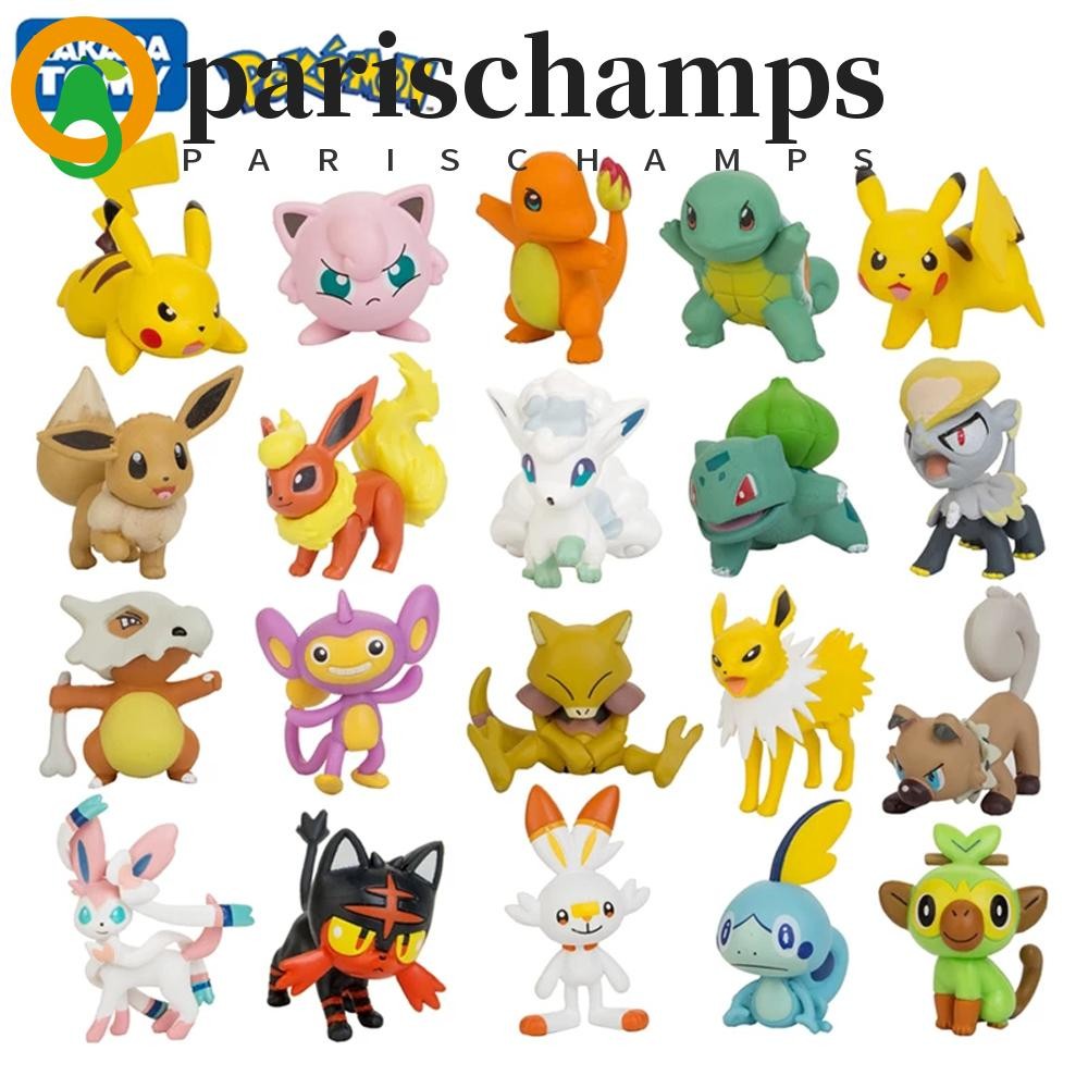 PARISCHAMPS Pikachu ตัวเลข Litten อะนิเมะตัวเลขตุ๊กตา Squirtle ...