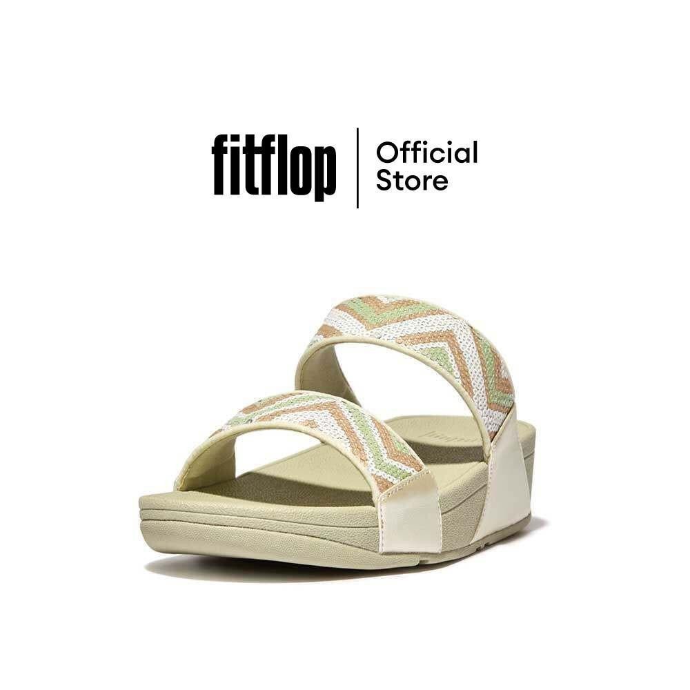FITFLOP LULU SEQUIN ZIGZAG SLIDES รองเท้าแตะแบบสวมผู้หญิง รุ่น GC2-A32 ...
