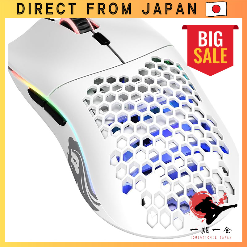 Glorious Model O Gaming Mouse White RGB 6 Programmable Buttons USB ...