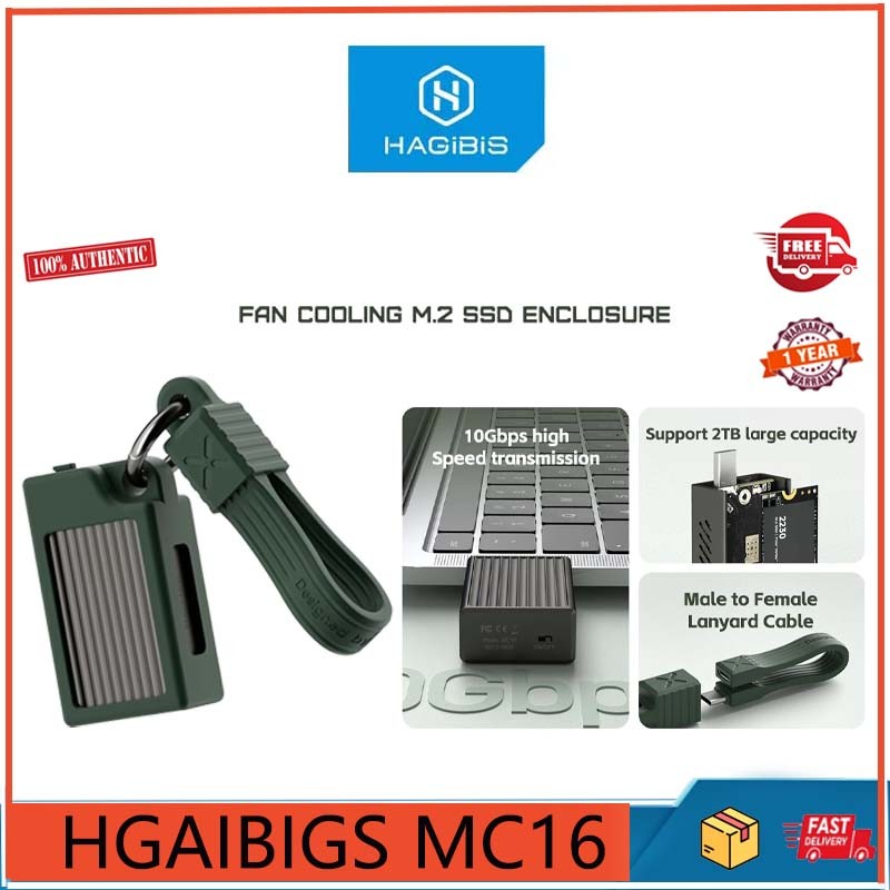 Hagibis MC16 2230 M.2 NVME SSD พร้อมพัดลมระบายความร้อน USB 3.2 Gen 2 ...