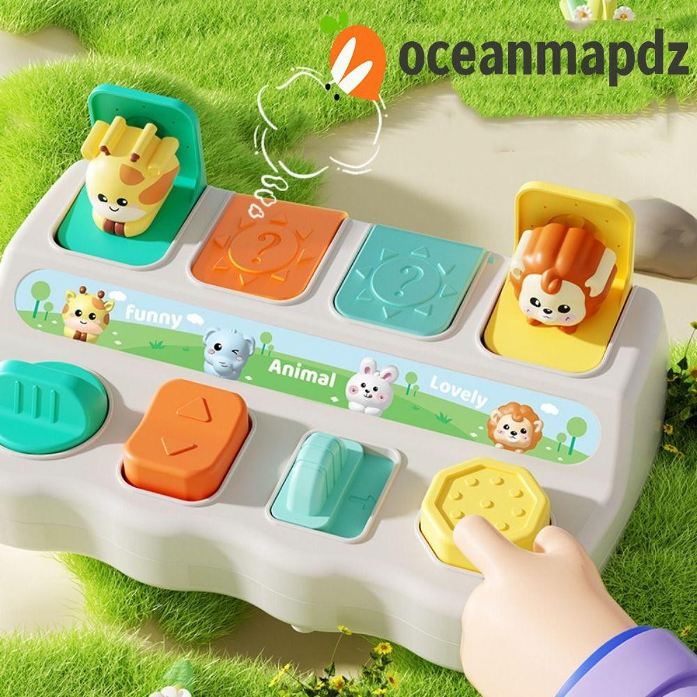 OCEANMAPDZ Peekaboo กล่องสวิทช์,ที่มีสีสันการ์ตูนสัตว์ Interactive กล่องของเล่น, Smooth Giraffe ...