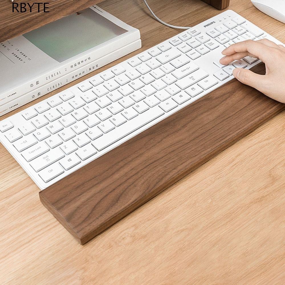 RBYTE ที่วางข้อมือคีย์บอร์ด, แผ่นรองเมาส์ไม้วอลนัทตามหลักสรีรศาสตร์, การพิมพ์ง่ายกลทนทานที่วาง ...