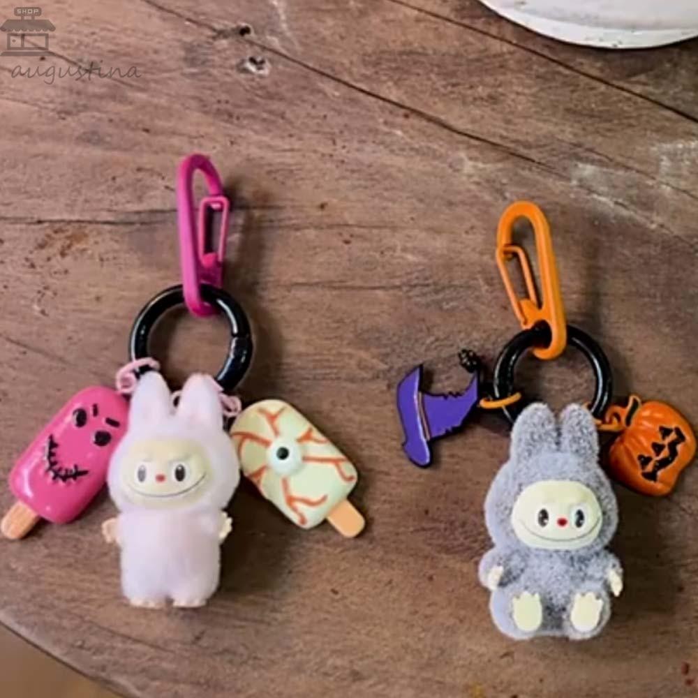 AUGUSTINA คริสต์มาส Labubu พวงกุญแจ, PVC Ghost นั่งลง Labubu จี้ ...
