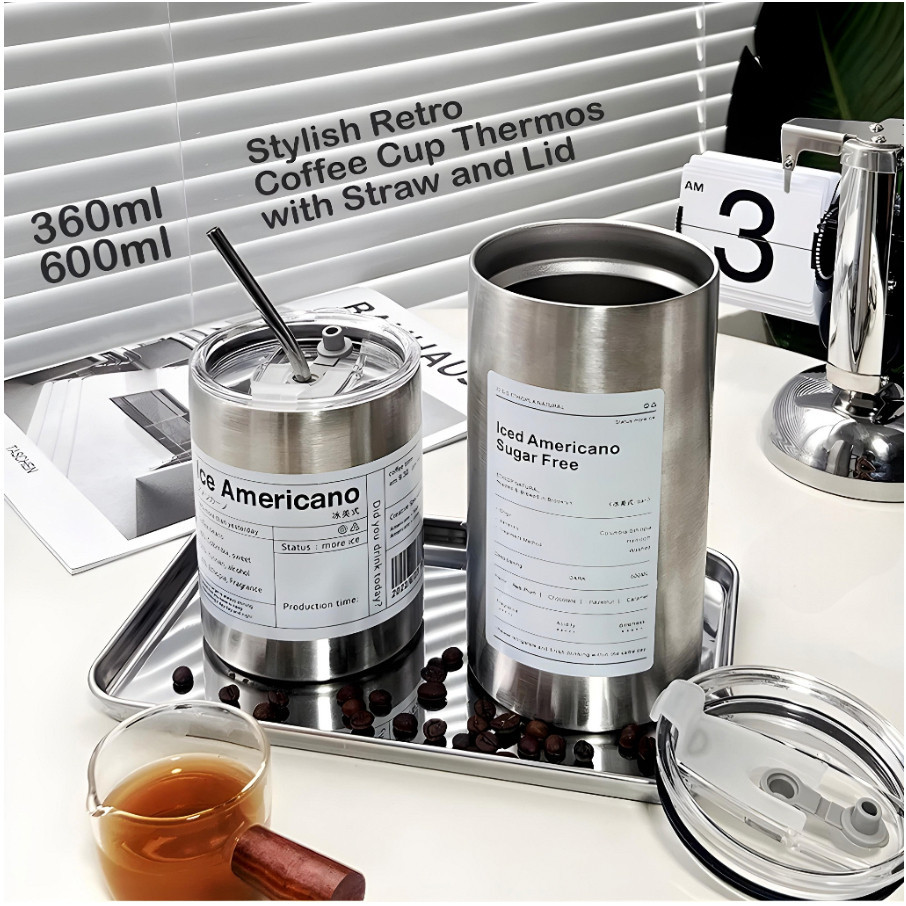 TERMOS Tumbler Ice Americano 600 ML Thermos Tumblr แก้วน้ําสแตนเลสกาแฟ ...