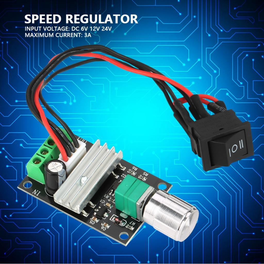 DC 6V 12V 24V 3A มอเตอร์ควบคุมความเร็ว PWM ควบคุมตัวควบคุมด้วย | Shopee Thailand