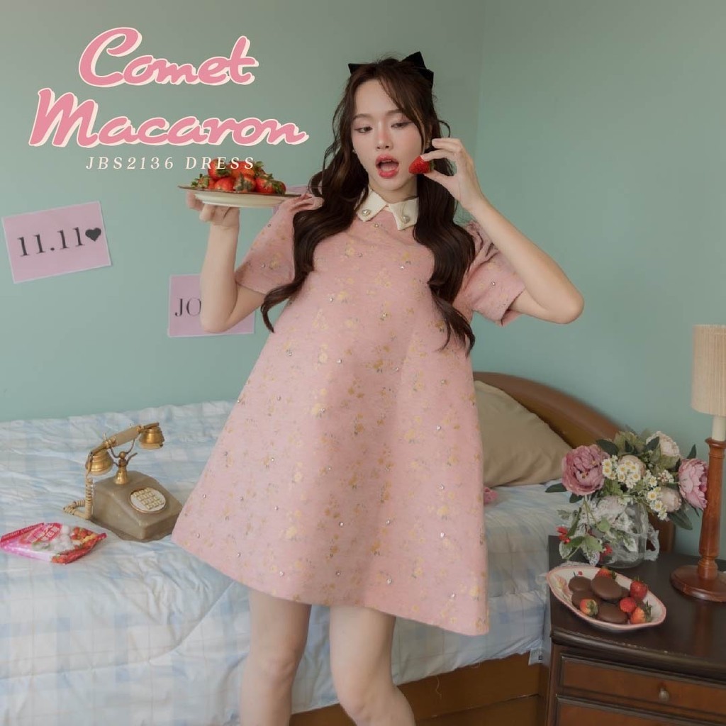 #JBS2136 Comet Macaron dress | Shopee Thailand