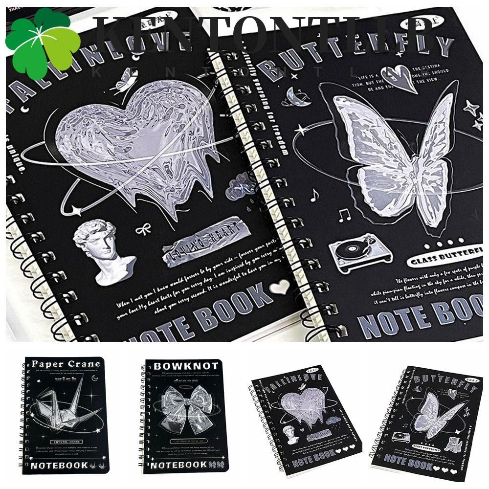 Kentontllb A5 โน้ตบุ๊ค, 50 แผ่น A5 Notepad Coil Notapad, สมุดภาพ Retro Cover Y2K Vintage INS ...