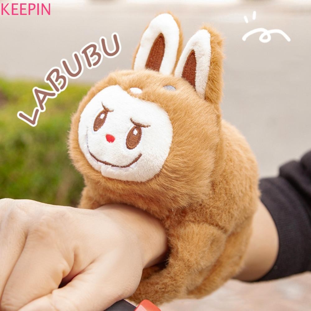 Keepin Labubu Slap Snap ตุ๊กตาของเล่น,สายรัดข้อมือปุย Labubu Plush Slap ...