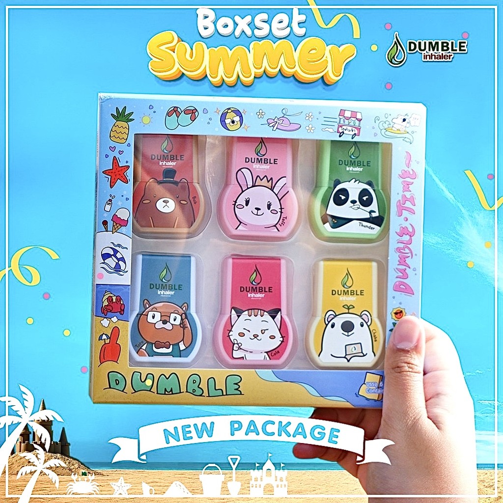 (6ชิ้น/กล่อง) ยาดม 2 รู ยาดมสมุนไพร Dumble Herbal Inhaler (Double Head ...