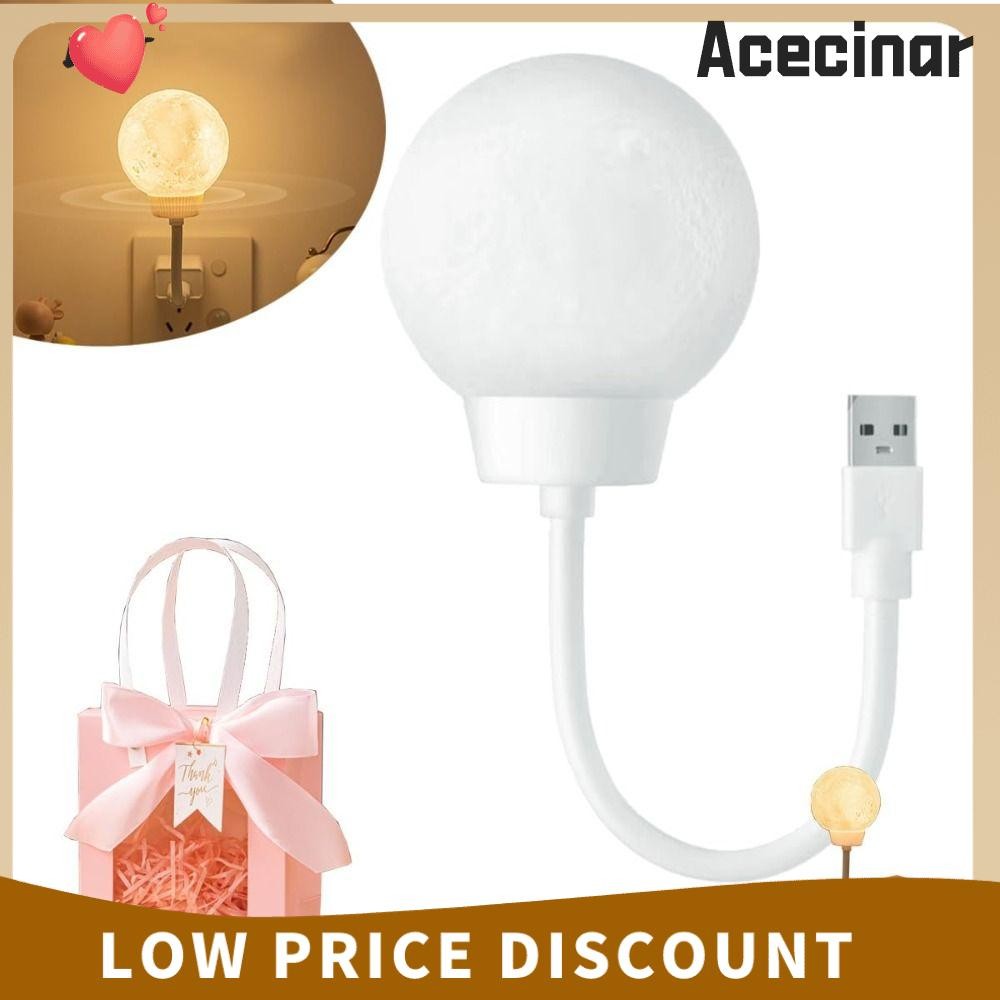 ACECINAR โคมไฟดวงจันทร์อัจฉริยะ, 3 โหมดแสงสามารถตั้งเวลาโคมไฟประหยัด ...