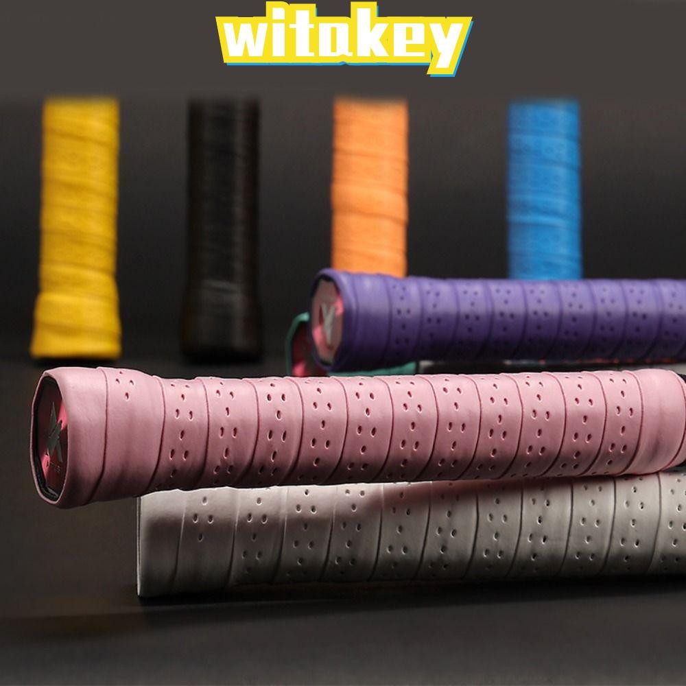 WITAKEY เทปดูดซับเหงื่อ, เทปผ้าขนหนูไม้แบดมินตันที่ทนทานหนา, เข็มขัดจับไม้แบดมินตันไมโครไฟเบอร์ ...