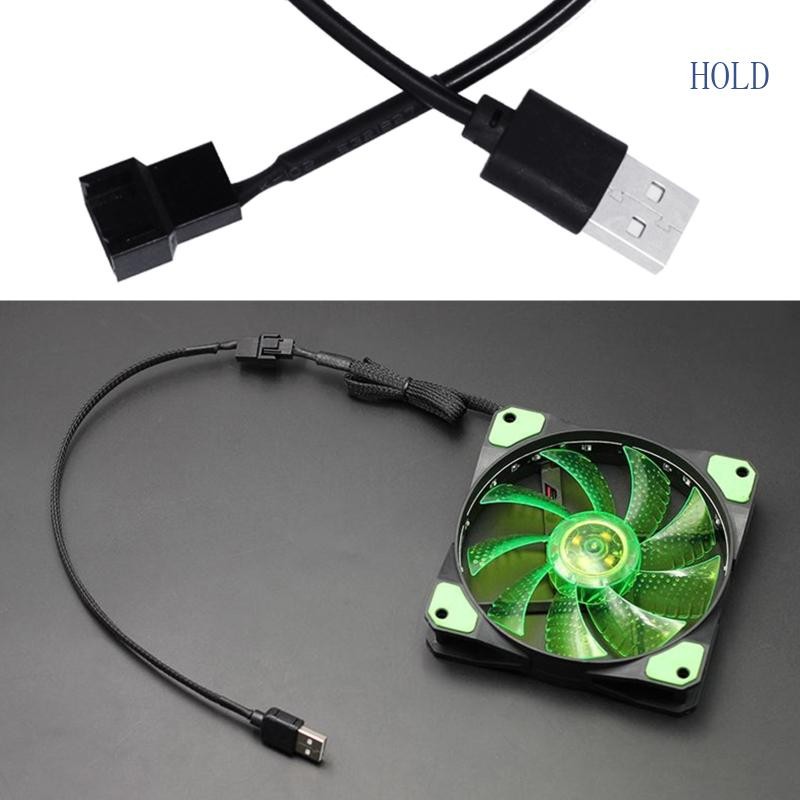 ฤดูร้อน 5V USB Sleeved Fan Power Adapter Cable USB to -Molex 4Pin for ...