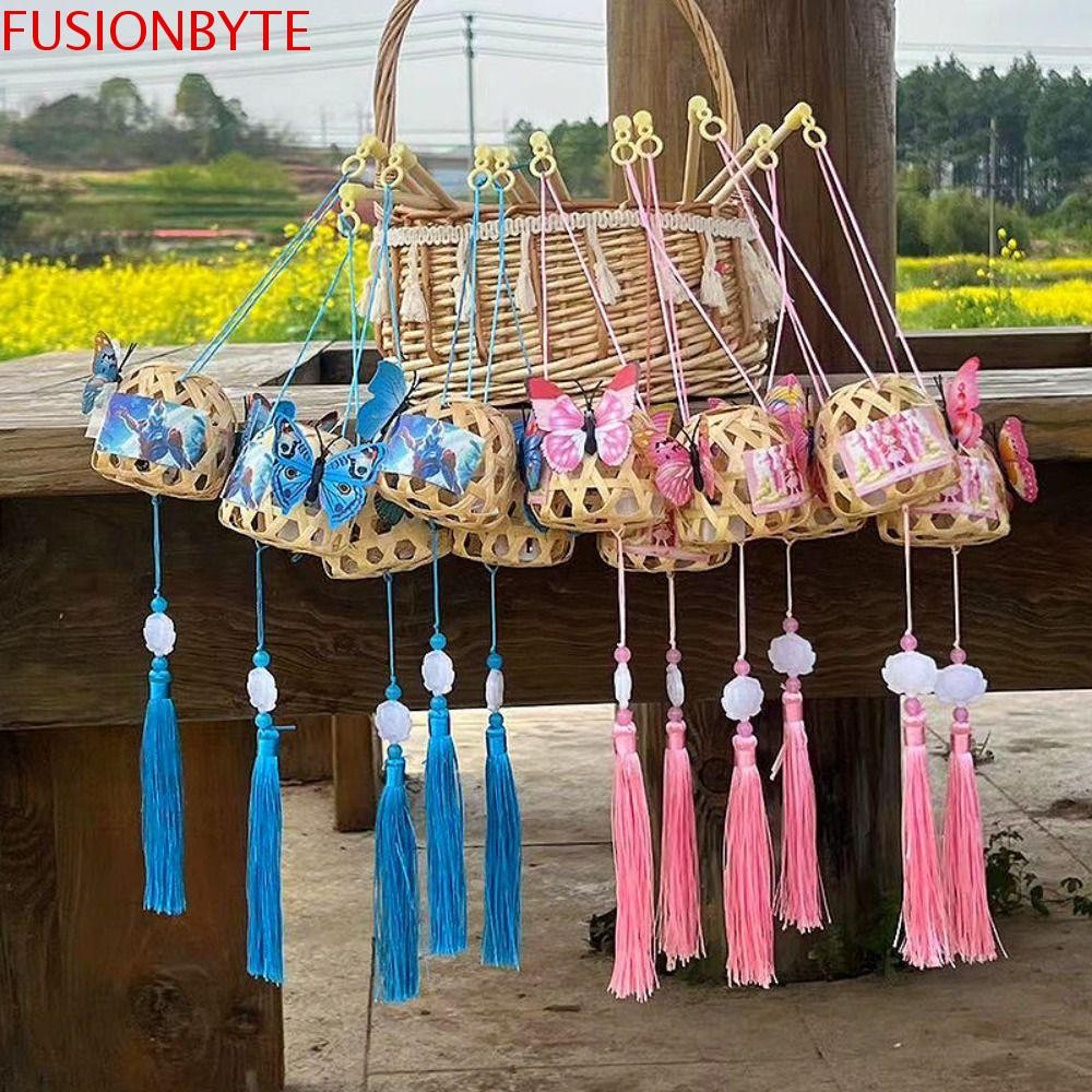 Fusionbyte โคมไฟผีเสื้อ, ไฟ LED DIY ชุดวัสดุโคมไฟไม้ไผ่กลางฤดูใบไม้ร่วง, น่ารักสไตล์จีนเรืองแสง ...