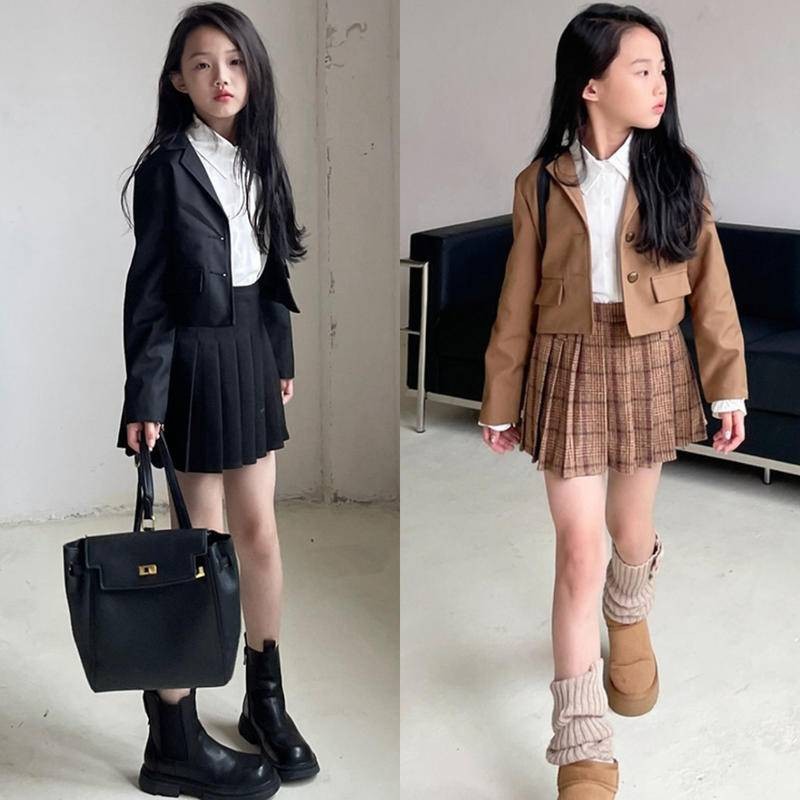 [KeDaYa] พร้อมส่ง กระโปรงสั้นสไตล์นักเรียนเกาหลี เสื้อสูทวินเทจอเมริกัน ...