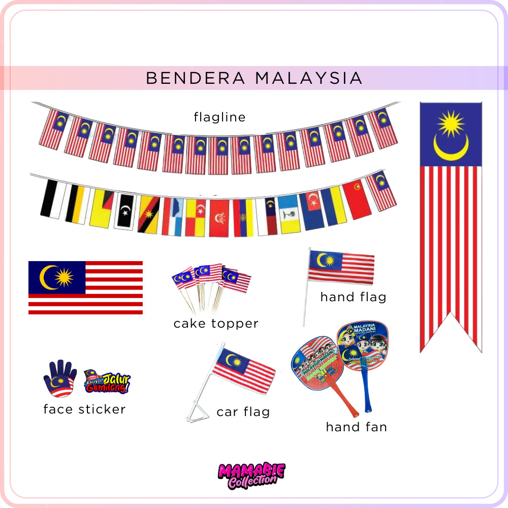 ธงและประเทศธง Merdeka Handfan Kit Bunga Raya Hand Fan | Shopee Thailand