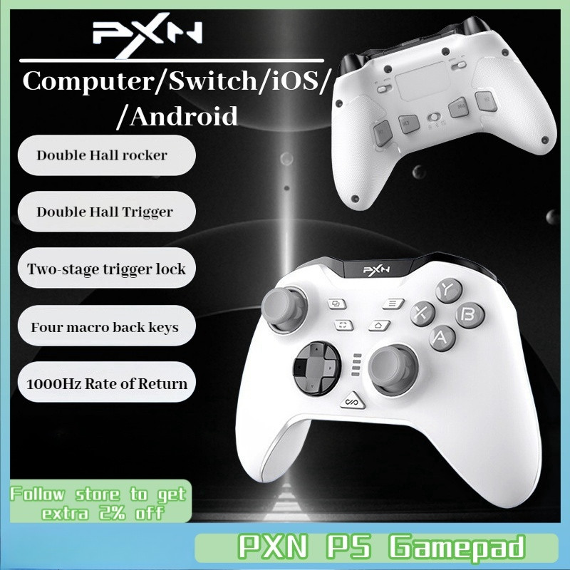 Pxn P5 Pro Gaming Controller ไร้สายบลูทูธ Full Hall แหวน Pom Zero Dead Zone Steam Pc สวิทช์ ...