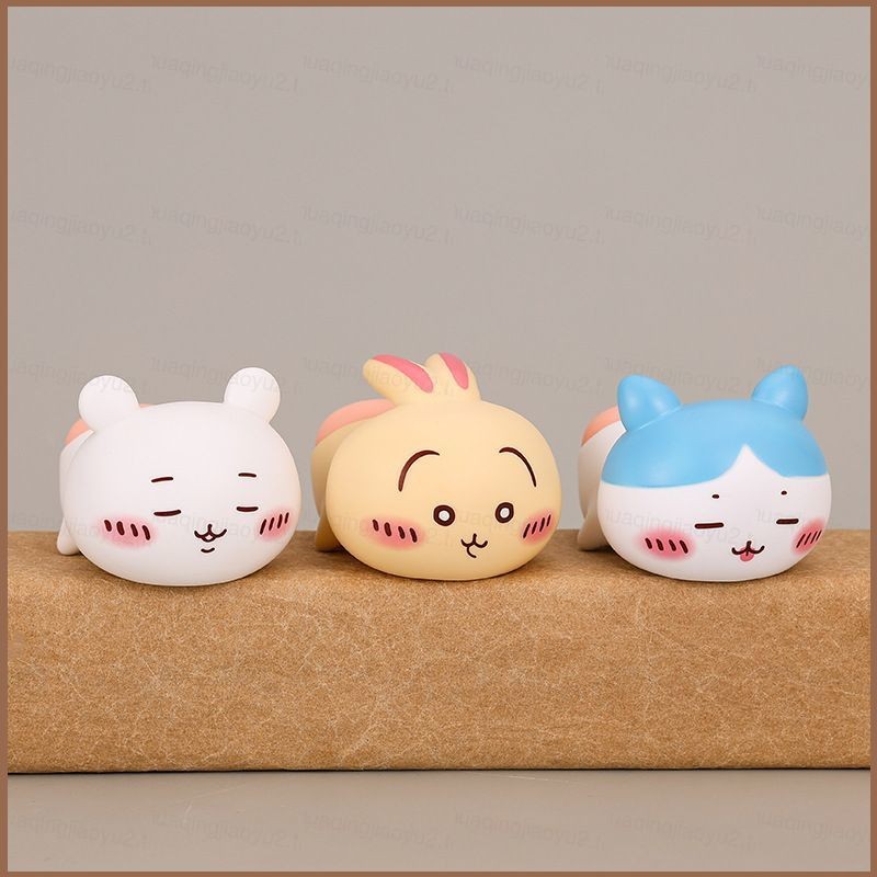 Hq2 3 ชิ้น Chikawa Action Figure การ์ตูนหยิกเพื่อคลายการบีบอัดสัมผัสตูด ...