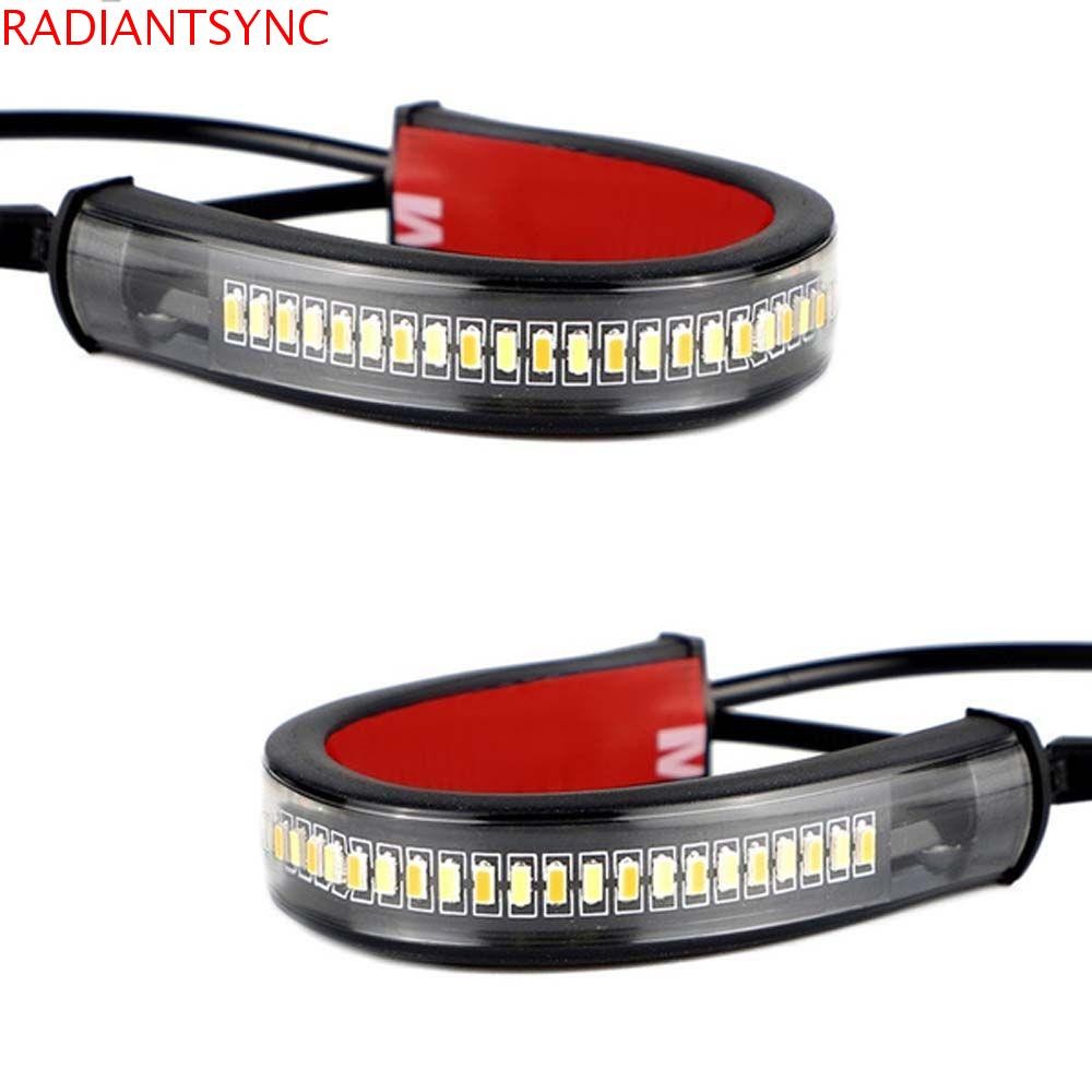 Radiantsync ไฟเลี้ยวรถจักรยานยนต์ Dual สี DC 12V แถบไฟ LED ยืดหยุ่น Amber White มอเตอร์ Flasher ...