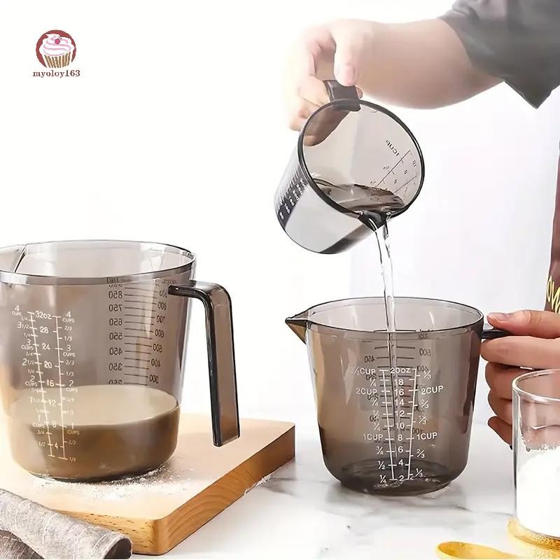 Myoloy 1 ชิ้นเบเกอรี่ Liquid ถ้วยตวง PS Scale ถ้วยพลาสติกวัดปริมาณ Beaker ครัวเบเกอรี่เครื่องมือ ...