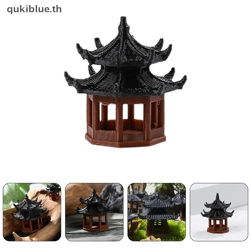 Qukiblue.th Mini Pagoda รูปปั้นอาคารโบราณรุ่น Pavilion หกเหลี่ยมเอเชียแปลกใหม่สภาพแวดล้อมแจกัน ...