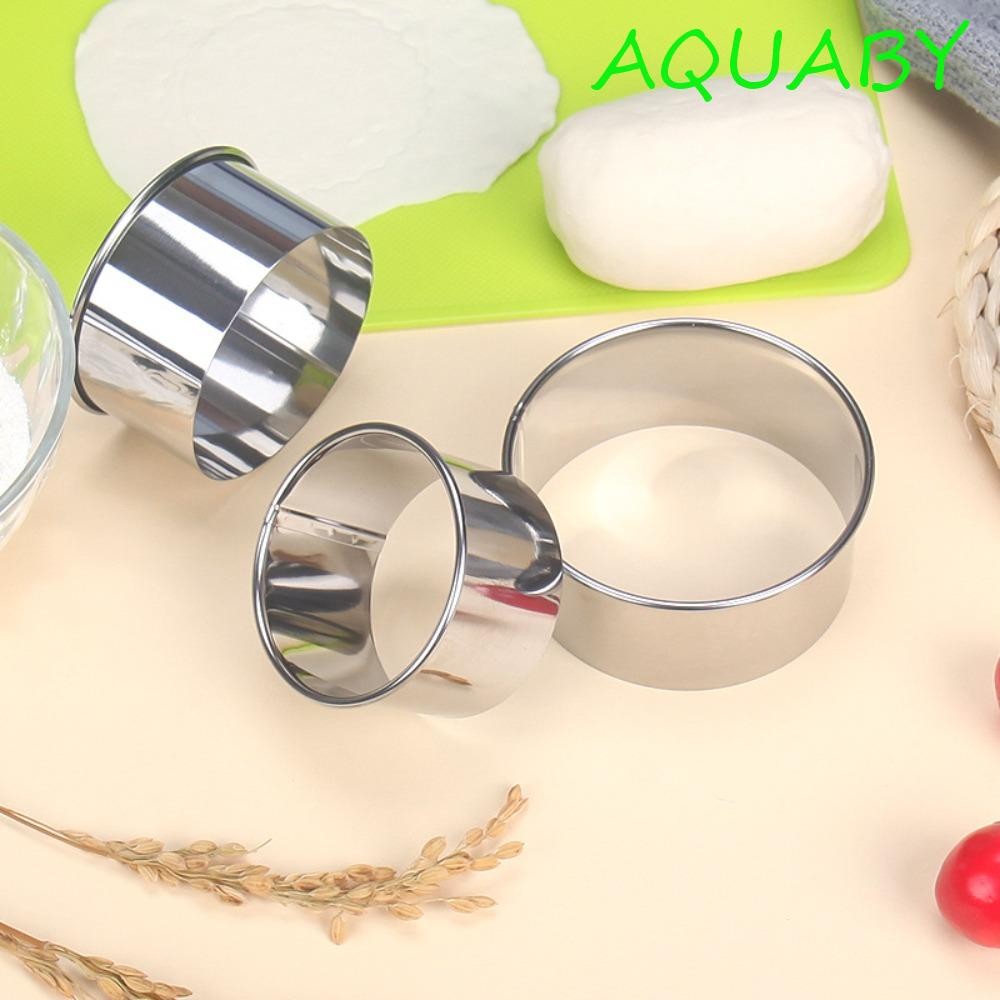 AQUABY 3 ชิ้น/เซ็ตรอบเครื่องตัดบิสกิต,หลายขนาด Rust-proof เกี๊ยว Wrapper แม่พิมพ์,เครื่องตัดแป้ง ...