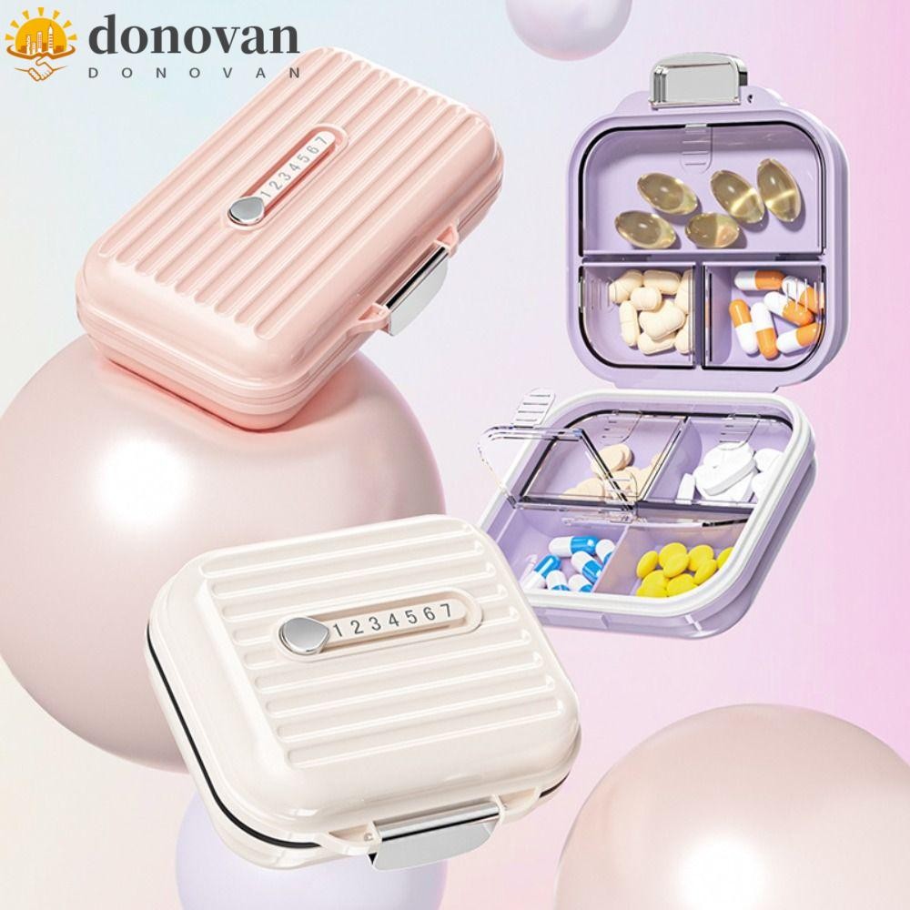 DONVAN ที่เก็บยาสําหรับเดินทาง, แบบพกพา 7 ช่องกล่องยารายสัปดาห์, ตลับยา ...