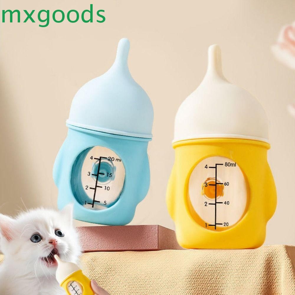 MXGOODS ขวดจุกนมลูกแมว,20/80มล ต้านทานกัดลูกสุนัขป้อนนม, ปฏิบัติด้วยขนาดซิลิโคนป้องกันการสําลัก ...