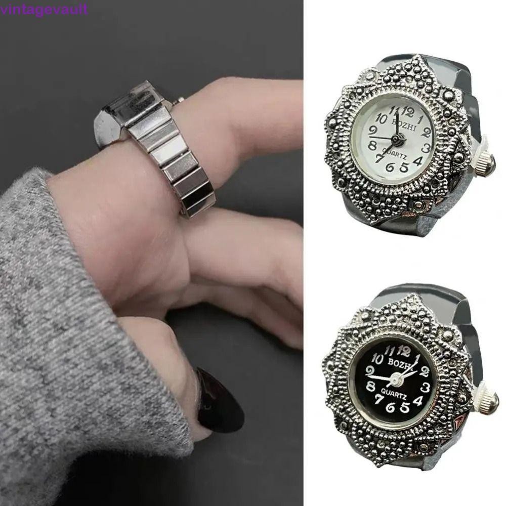 นาฬิกาเครื่องประดับแหวน VINTAGEVAULT, Punk Vintage Roman Quartz Watch ...