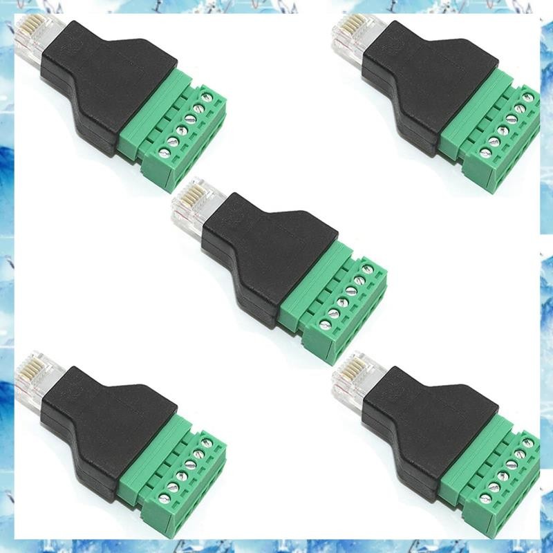 5 ชิ้น RJ12 ชาย 6 Pins สกรู Terminal Block อะแดปเตอร์สําหรับ Cat3 ...