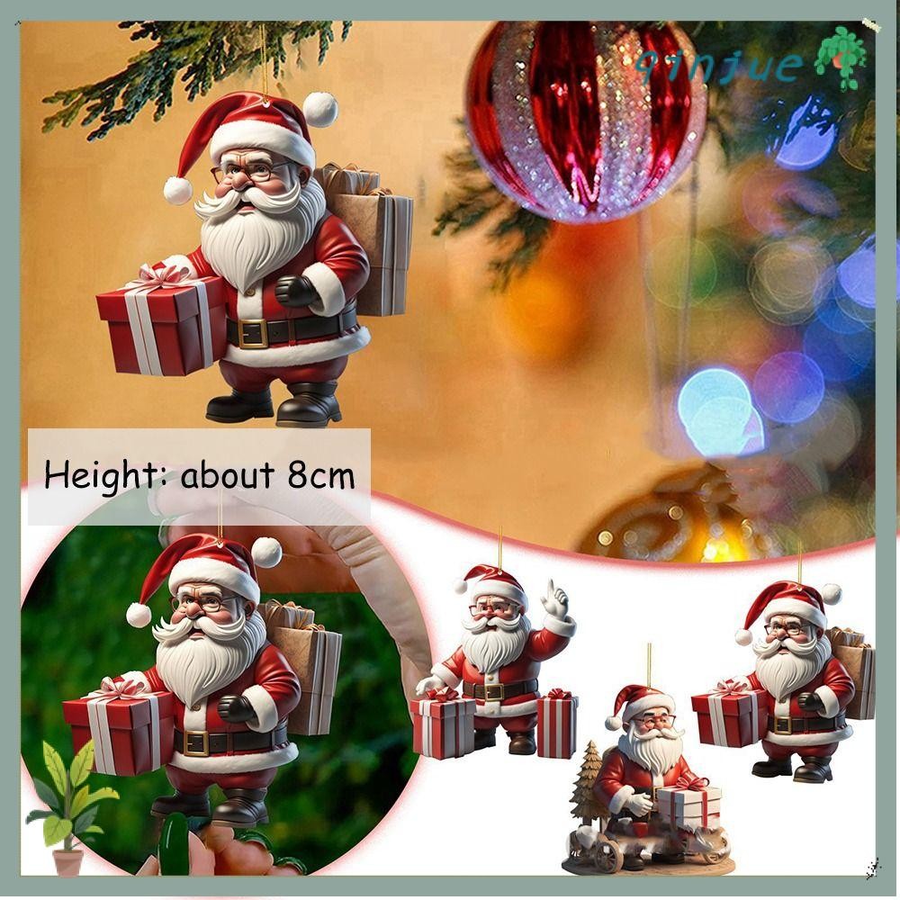 Printli 1/3 ชิ้นตกแต่งต้นคริสต์มาส, อะคริลิค Old Man Mini Santa Claus ...