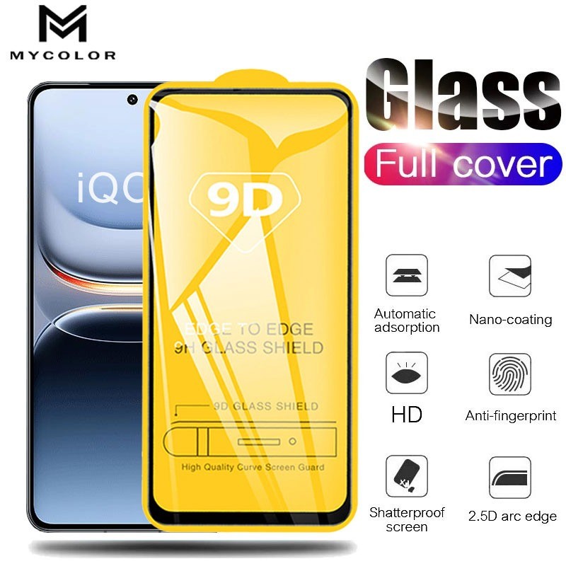ฟิล์มกระจก สำหรับ แบบเต็มจอ 9D รุ่นใหม่ VIVO iQOO 13 12 11 10 Z10 Z10x Z9 Turbo Z9x Z7 Neo 10 ...