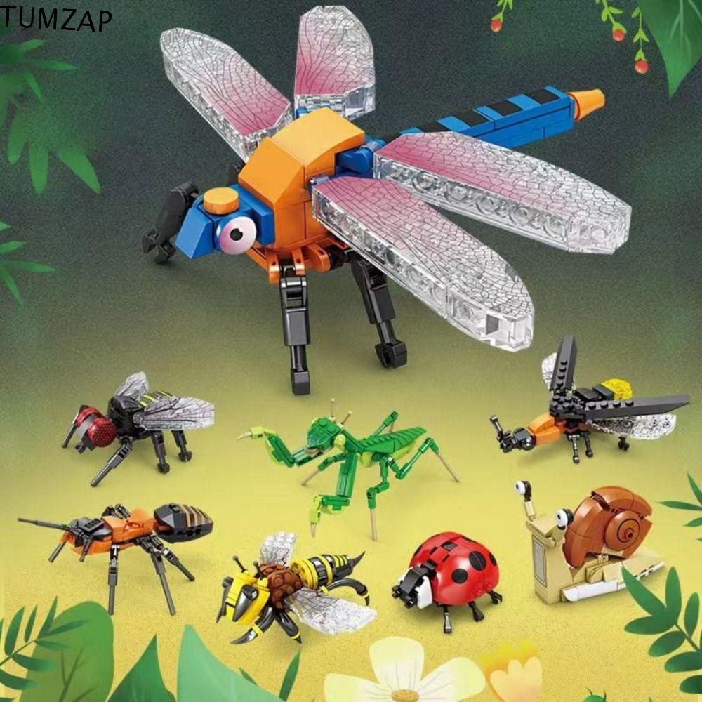 Tumzap บล็อกตัวต่อโลกแมลง, ตั๊กแตนพลาสติก, เรื่องนวนิยาย Bee Mini DIY เด็กความสนใจ | Shopee Thailand