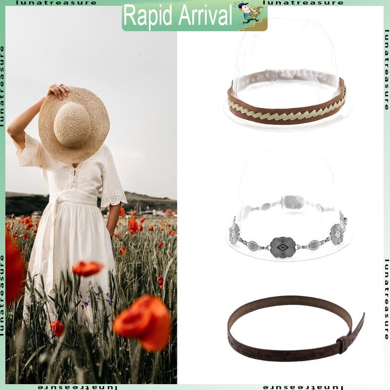 Lun หนังหมวก Western หมวกสําหรับชาย Fedora หมวกหมวกคาวบอยหมวก Bands ...