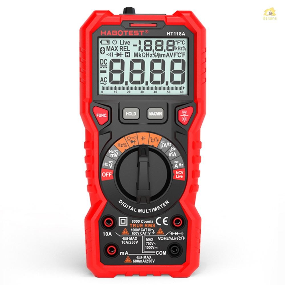 HABOTEST HT118A มัลติมิเตอร์แบบดิจิตอลช่วงอัตโนมัติ Multi-meter 6000 ...