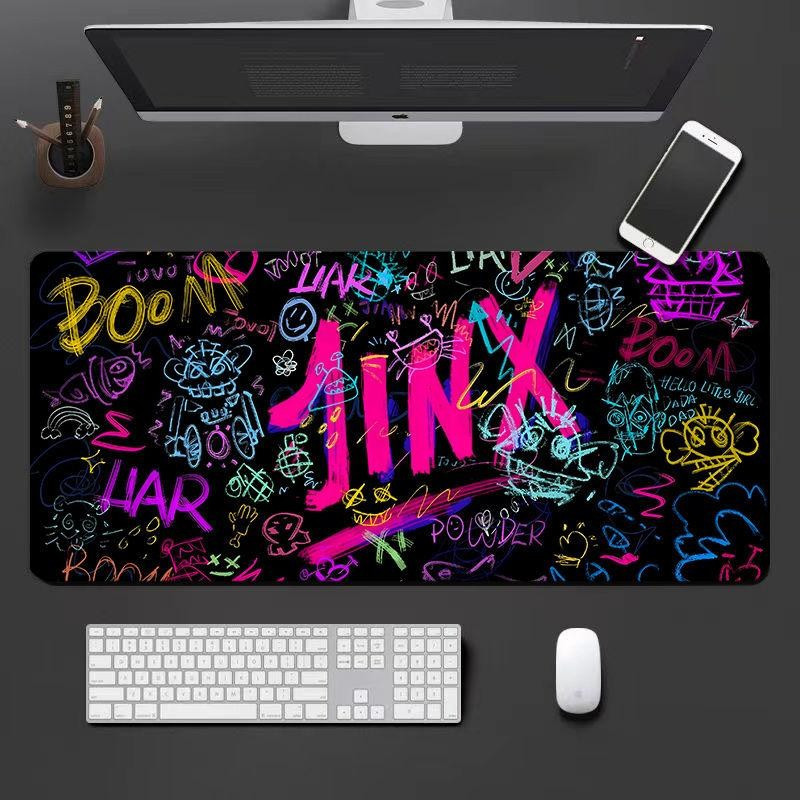 แผ่นรองเมาส์ Jinx Graffiti Art (90x40 ซม.) - การออกแบบสไตล์ League of ...
