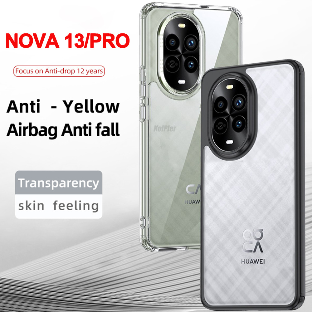เคสสําหรับhuawei NOVA 13 PRO / NOVA13 5G Clearปกหลังนุ่มTPUซิลิโคนกรอบMatteโปร่งแสงPC Hardกัน ...