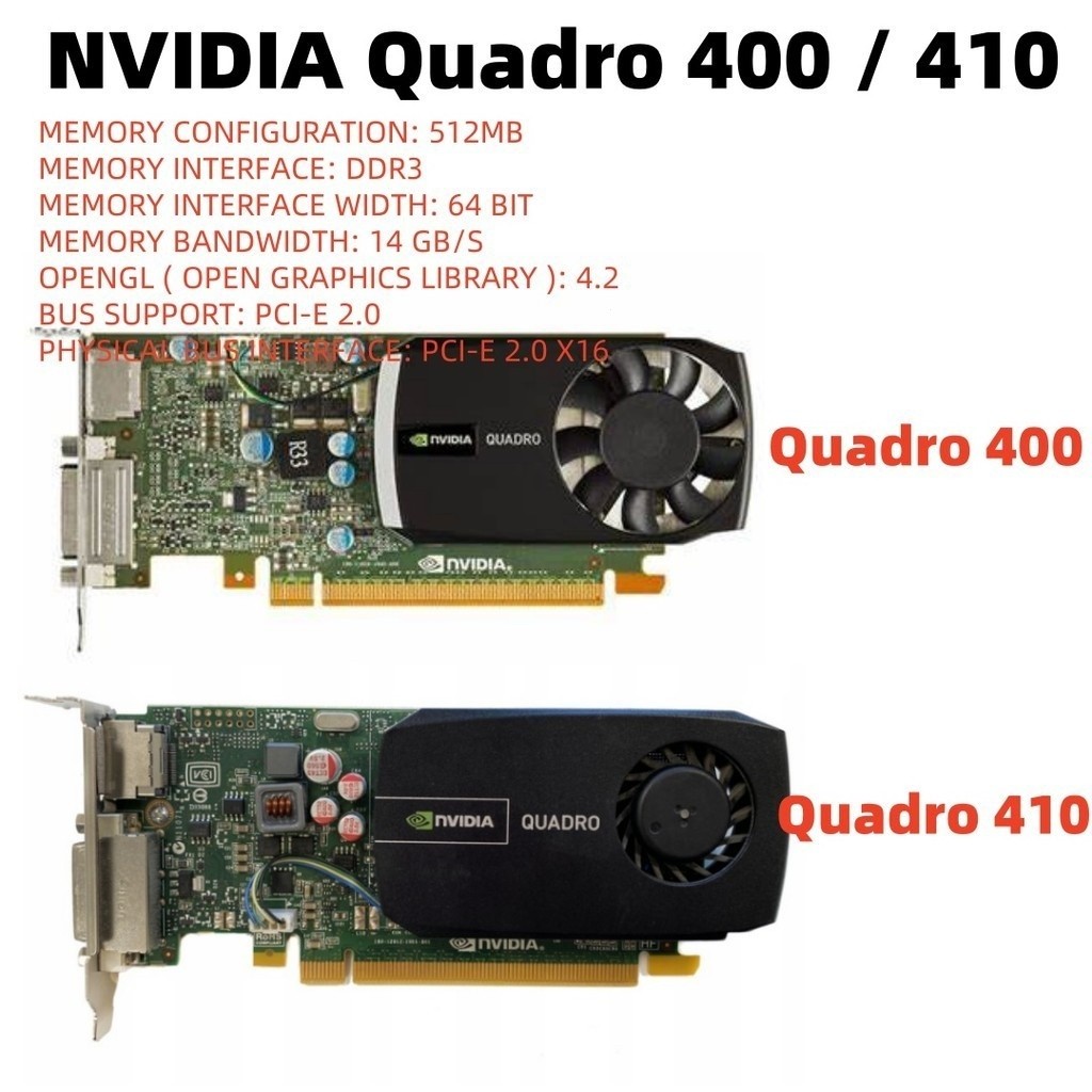 NVIDIA Quadro 400 Quadro 410 Q400 Q410 512MB GDDR3 PCIe กราฟิกการ์ด ...