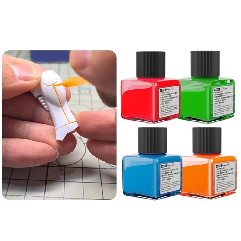 Hl Fluorescent Blue Liquid 40ML พร้อมเรืองแสงเวลานานในสีเข้มสําหรับนัก ...