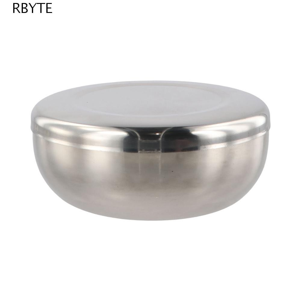 RBYTE ชามสแตนเลสเกาหลี, ชามข้าวทรงกลมชั้นเดียว, บนโต๊ะอาหาร Anti Drop พร้อมฝาปิดพื้นผิวเรียบเด็ก ...