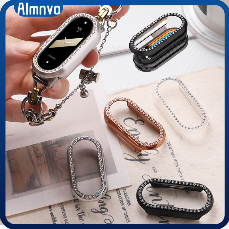 แชสซีพีซี Hollow for Xiaomi Mi Band 9 อุปกรณ์ป้องกันหน้าจอเพชรเงางาม for Smartwatch Mi Band 9 ...