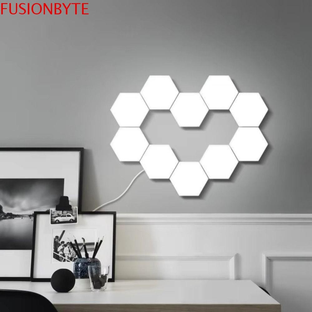 FUSIONBYTE โคมไฟติดผนังแบบสัมผัส, ไฟ LED รังผึ้งหกเหลี่ยม, อะแดปเตอร์ EU รังผึ้งที่ละเอียดอ่อน ...