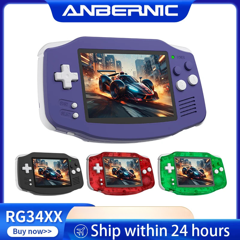 ANBERNIC RG 34XX คอนโซลเกมมือถือ 3.4 IPS 720*480 หน้าจอ Linux 64-bit ...